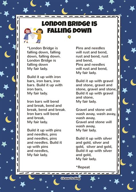 London Bridge Nursery Rhyme Lyrics - MSF Resources